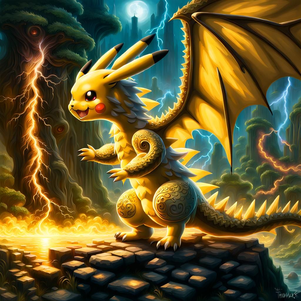 Dragon Pikachu - AI Generated Artwork - NightCafe Creator