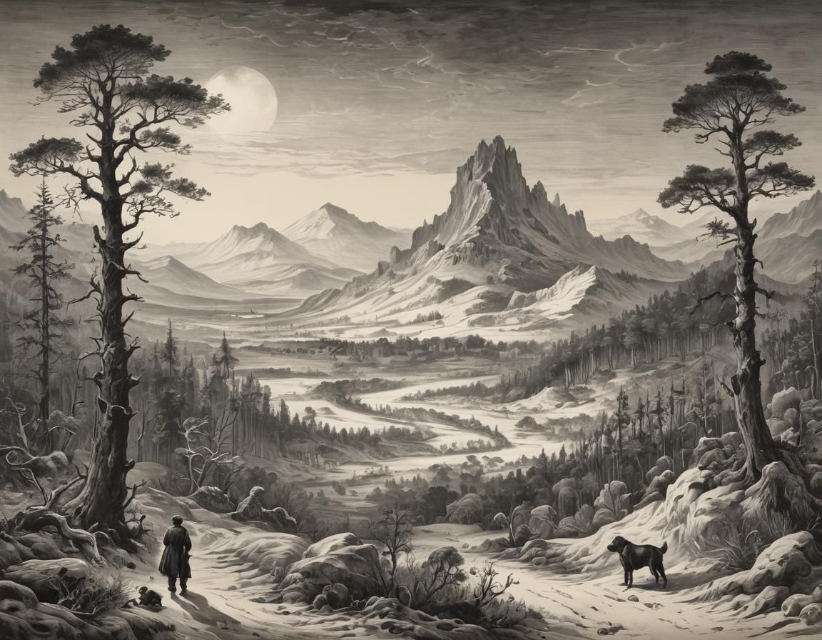 Achromatic landscape 1 - AI Generated Artwork - NightCafe Creator