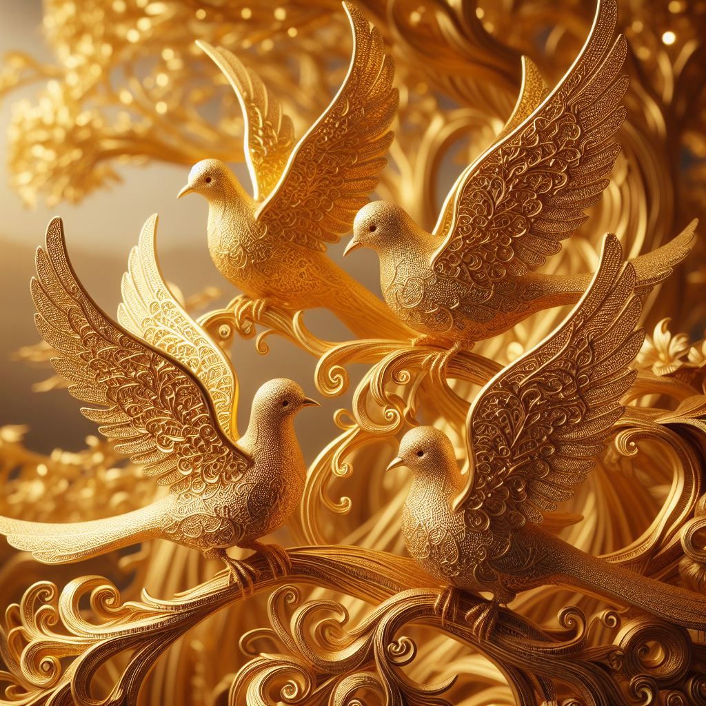 Golden doves - AI Generated Artwork - NightCafe Creator
