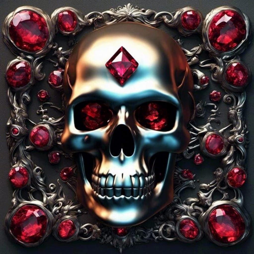 Accursed Ruby Skull - AI Generated Artwork - NightCafe Creator