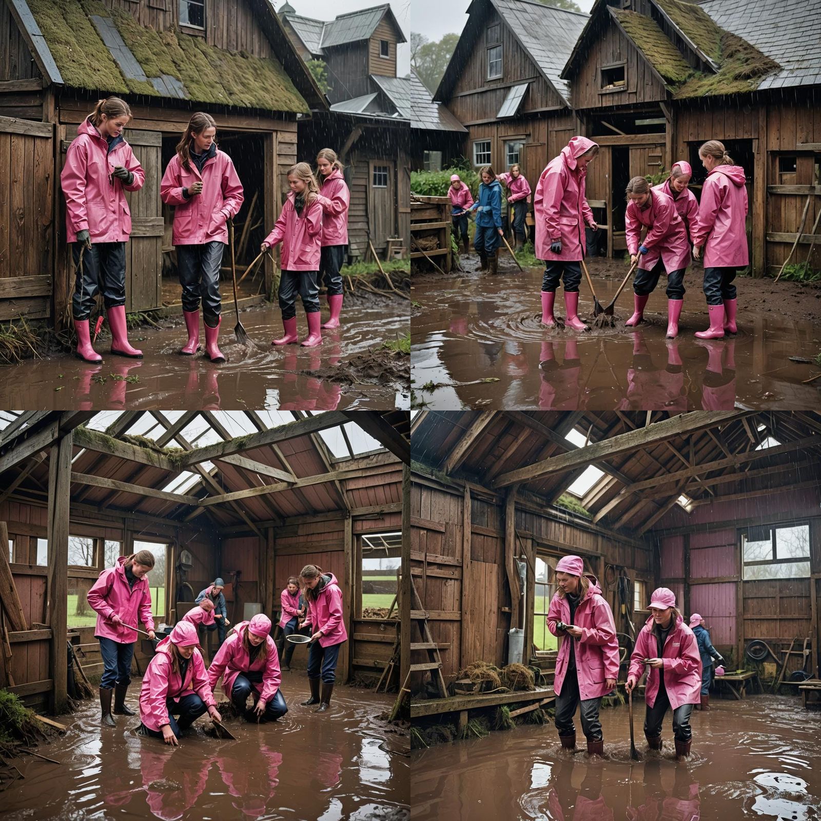 On a countryside farm, the barn flooded during a relentless downpour as ...