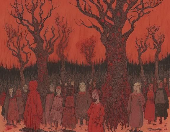 people under trees - AI Generated Artwork - NightCafe Creator