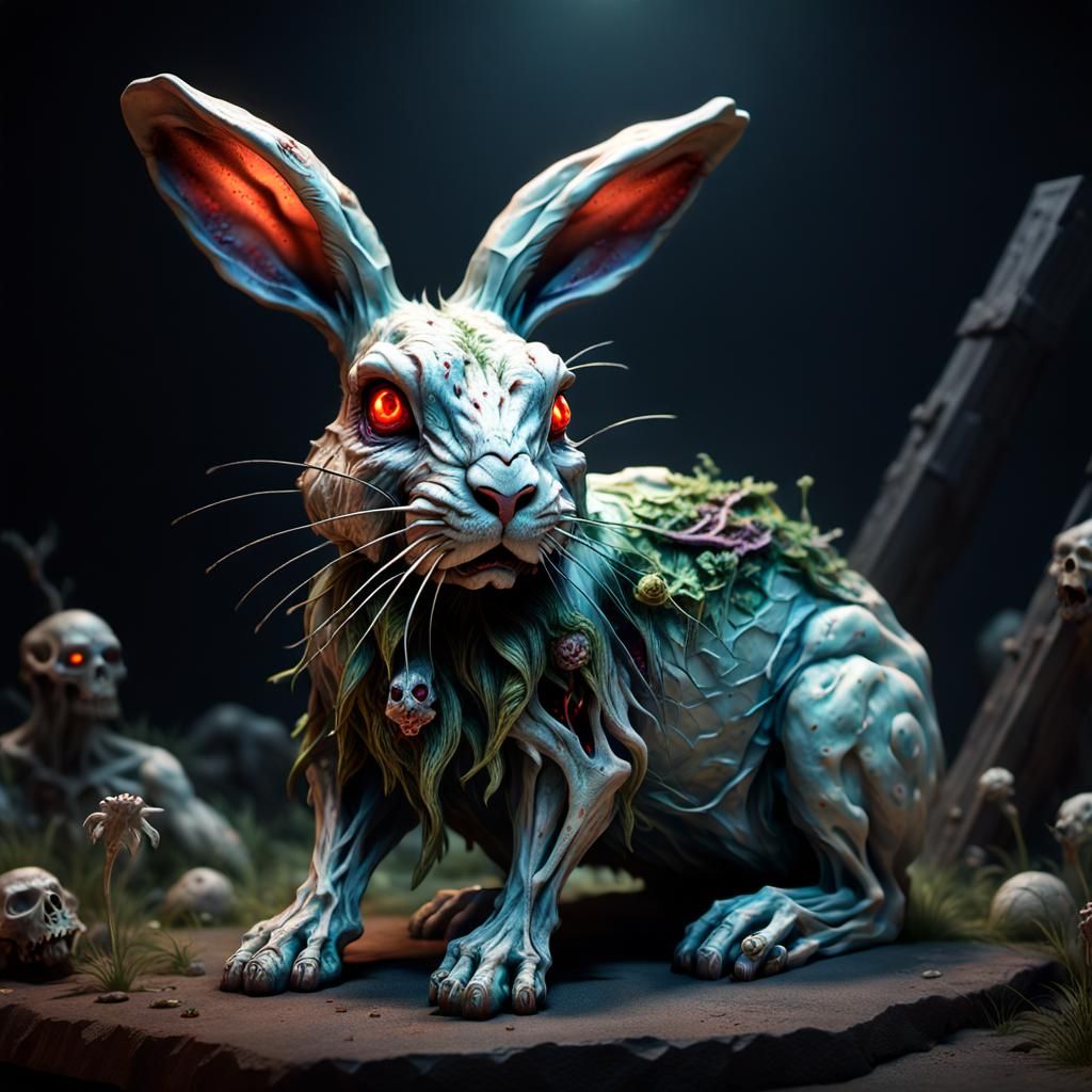 Zombie Rabbit - AI Generated Artwork - NightCafe Creator