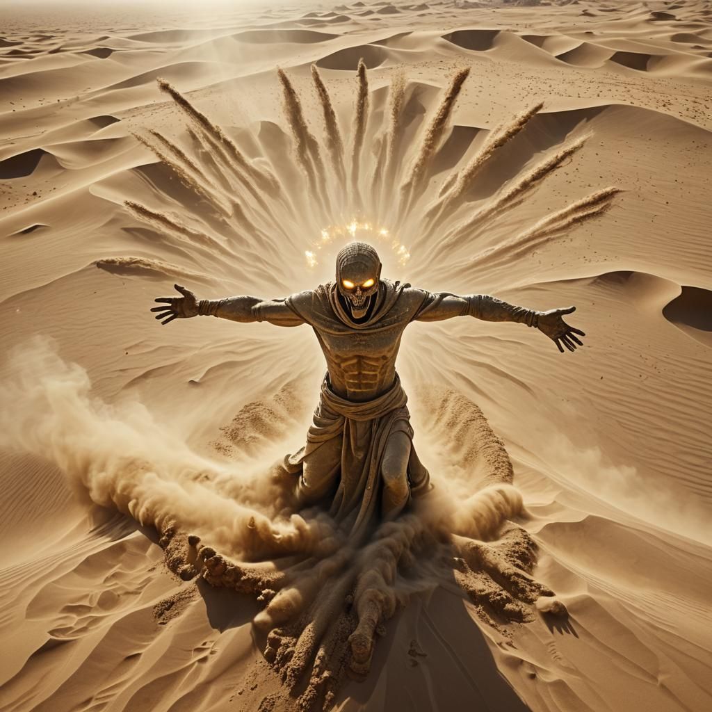 sand demon from the sand appears - AI Generated Artwork - NightCafe Creator