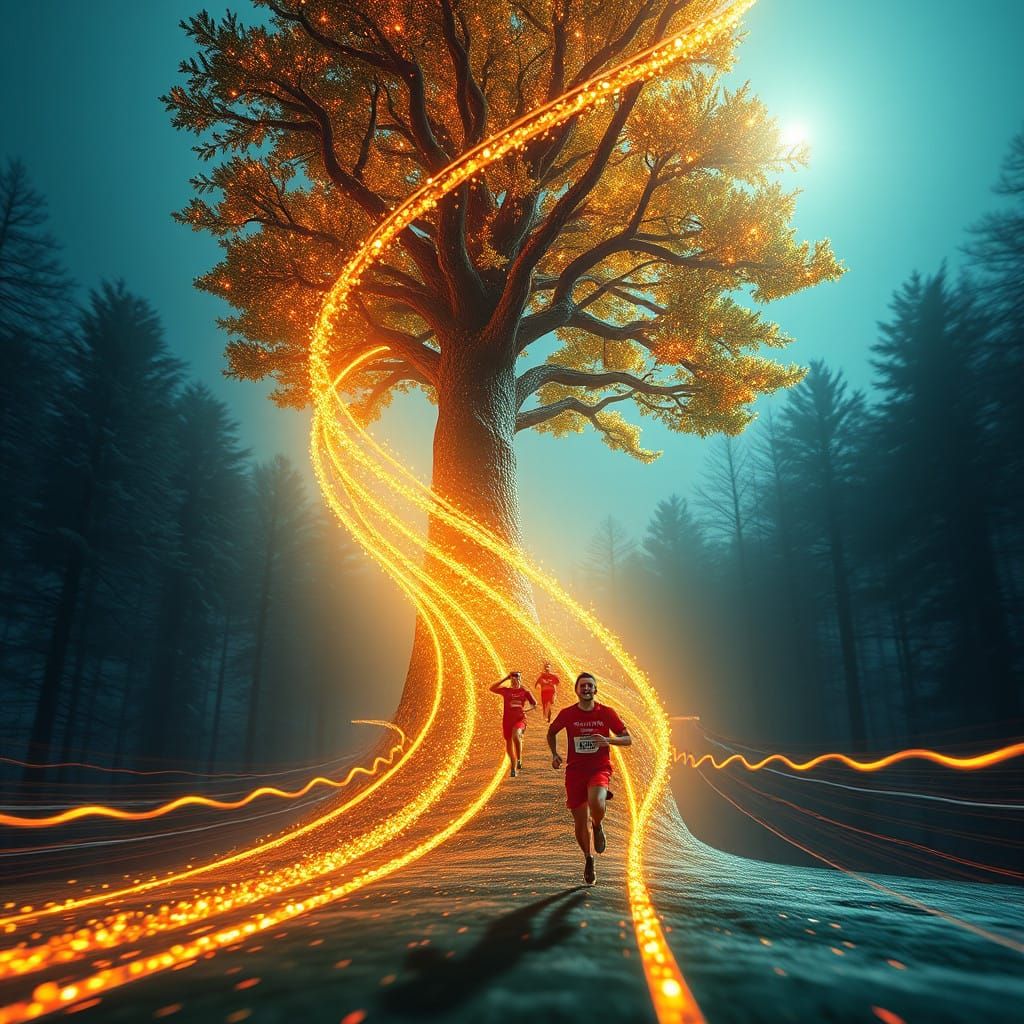 Ethereal Christmas Tree Concept Art in Vibrant Fes... - AI Art