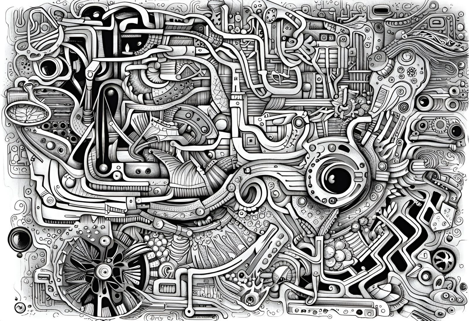 Abstract b&w psy-doodle-art 27jul23 - AI Generated Artwork - NightCafe ...