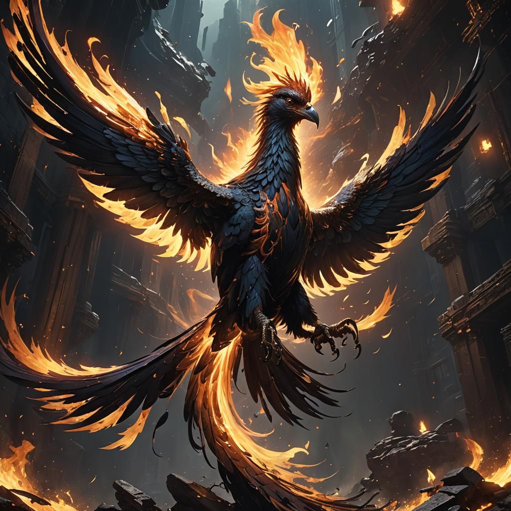 Phoenix bird shadow the power dark matter dynamic a masterpiece, 8k ...