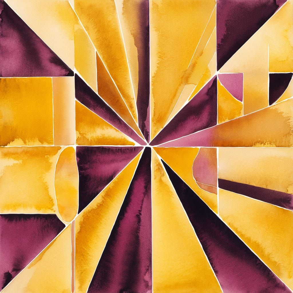 watercolor, angles, complementary colors, yellow and purple - AI ...