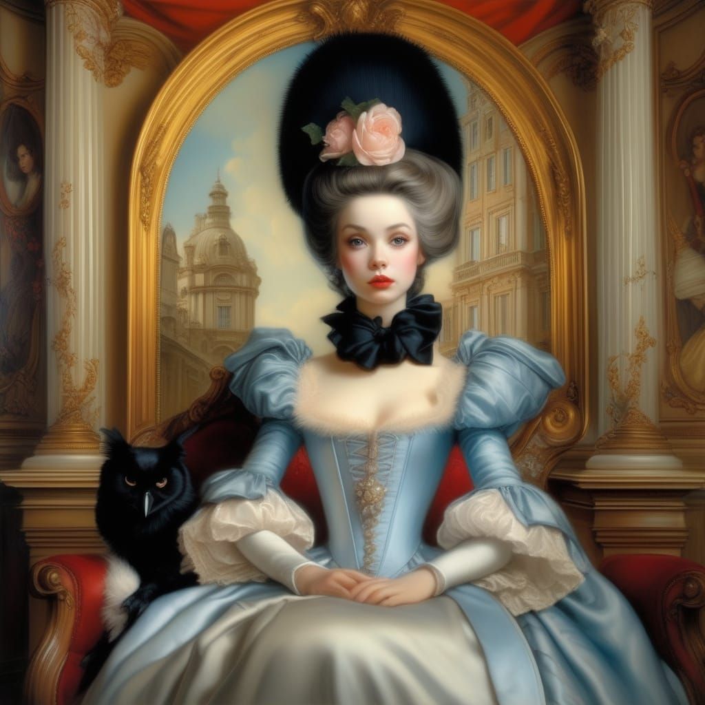 Lady With Black Owl - AI Generated Artwork - NightCafe Creator