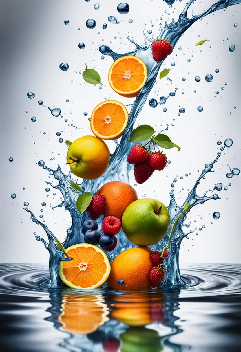 Fruit Splash. - AI Generated Artwork - NightCafe Creator