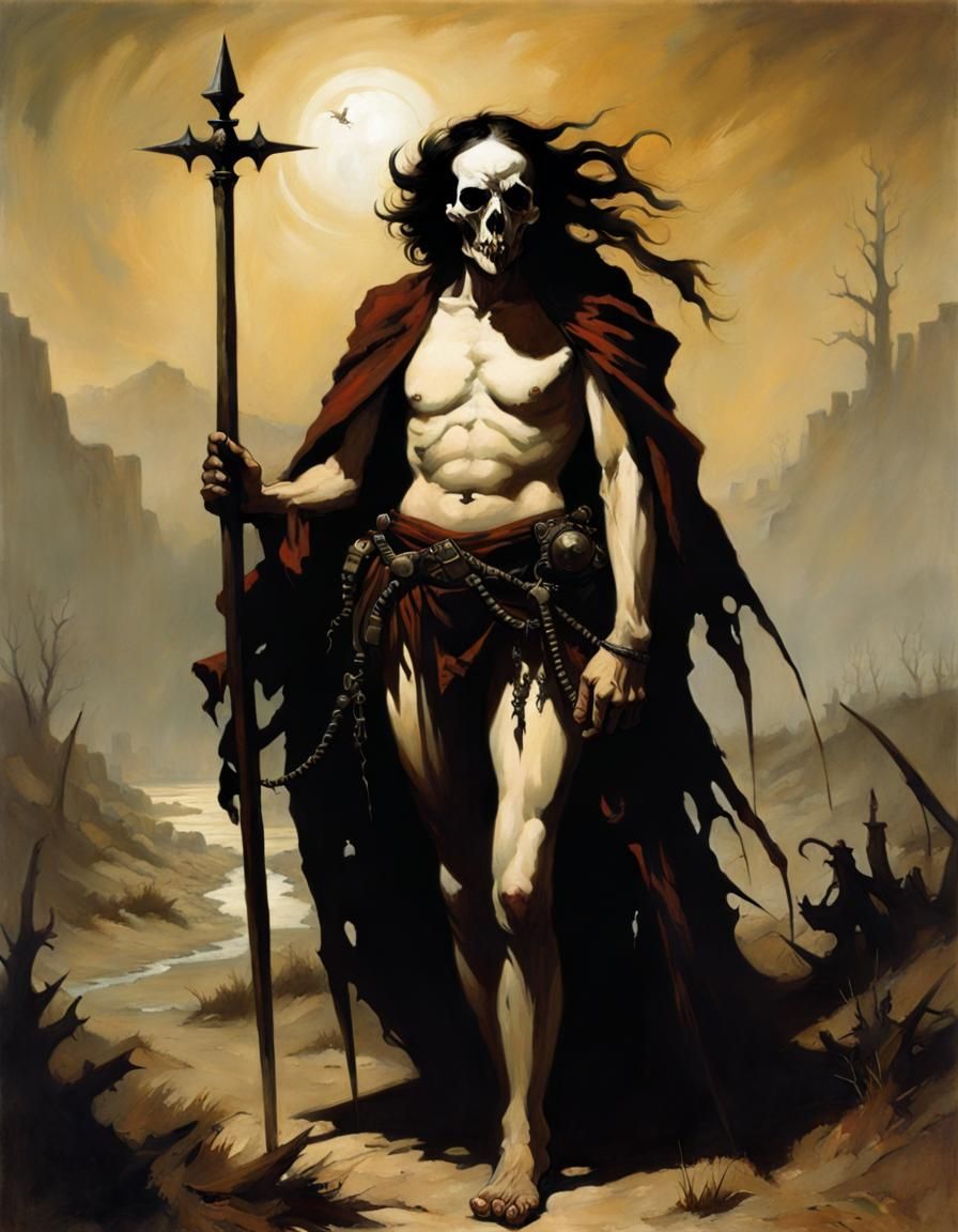 Manifest Destiny personified; horror, sinister, Macabre, Evil; style of ...