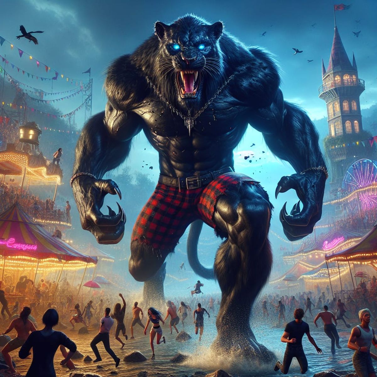Werejaguar aka werepanther ruins fun - AI Generated Artwork - NightCafe ...