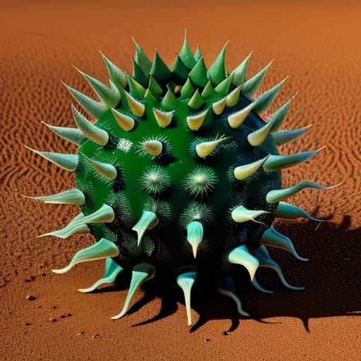 Alien Cactus in Surrealist Macro Photography - AI Art