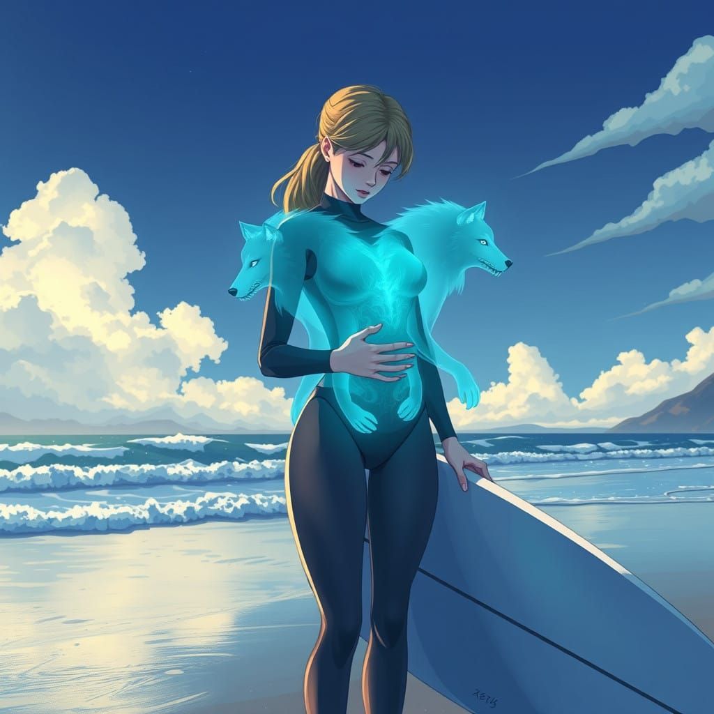 Surreal Manga-Inspired Scene of Inner Turmoil - AI Art