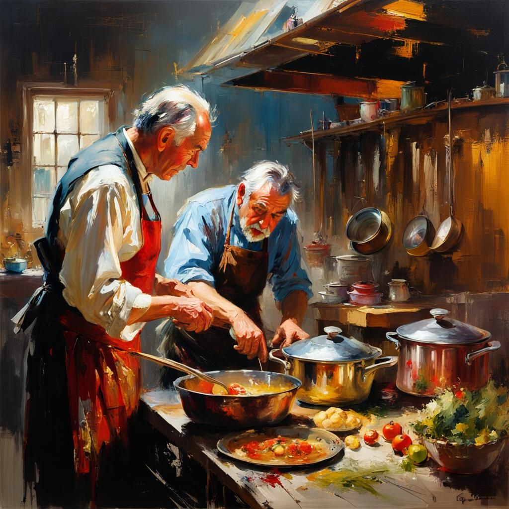 Cooking delicious dishes - AI Generated Artwork - NightCafe Creator