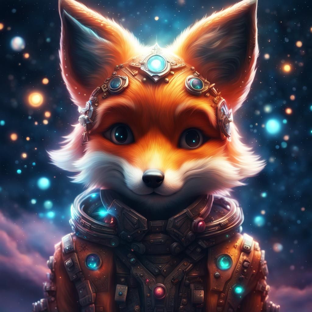 Cute cosmic fox - AI Generated Artwork - NightCafe Creator
