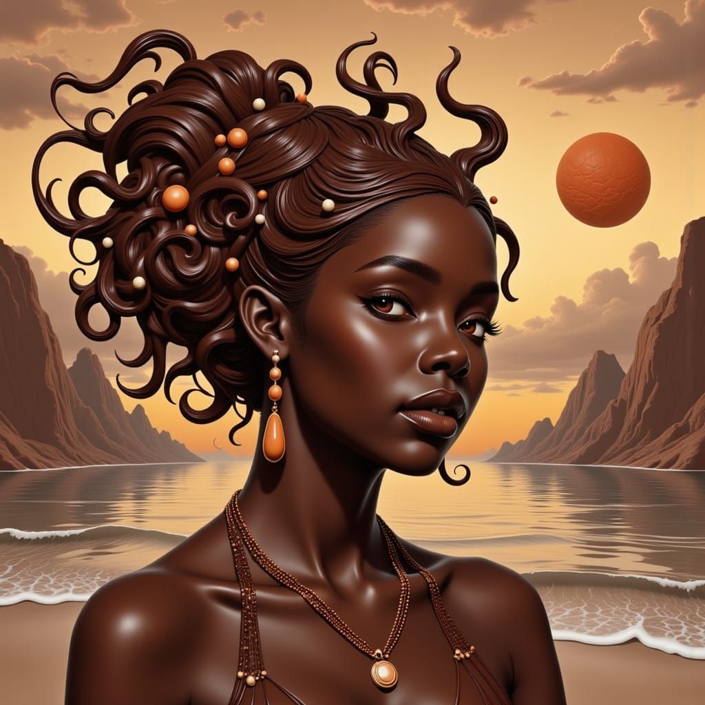 Sweet Brown Chocolate - Chocolate Woman at Chocolate Beach i...