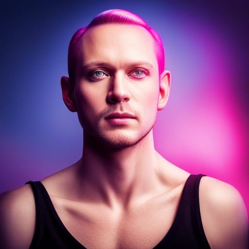 gay man make up pink cute - AI Generated Artwork - NightCafe Creator