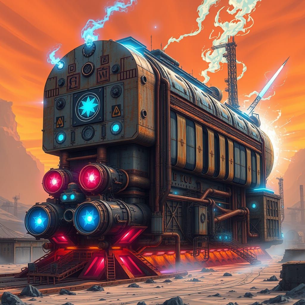 Ancient Industrial Complex Transformed into a Behe... - AI Art