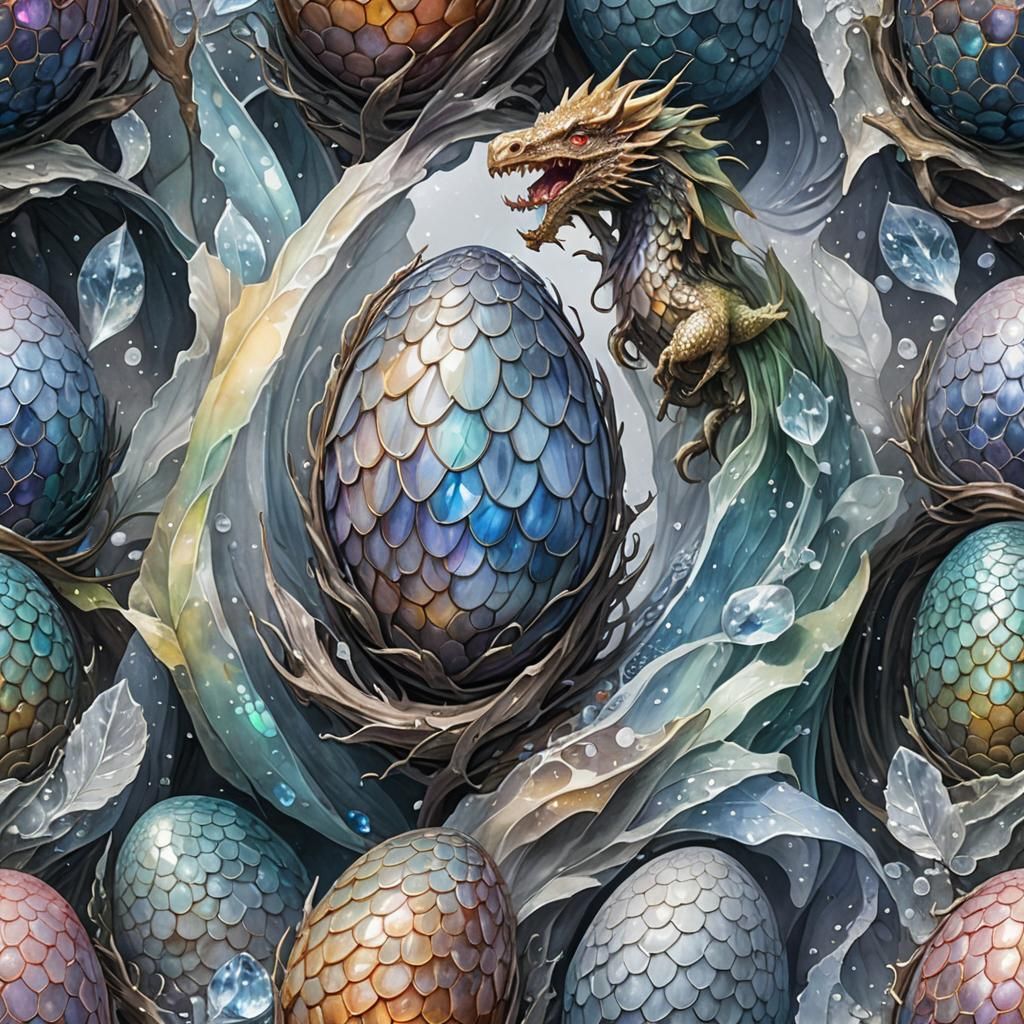 Rainbow moonstone dragon egg - AI Generated Artwork - NightCafe Creator