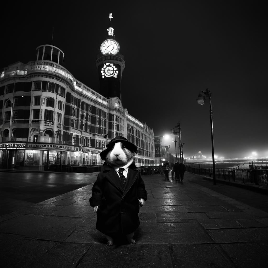 Fisheye Night time Midnight Dark Black and White British Film Noir ...