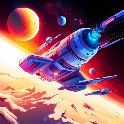 Galactic Exploration Futuristic Space Station - AI Generated Artwork - NightCafe Creator