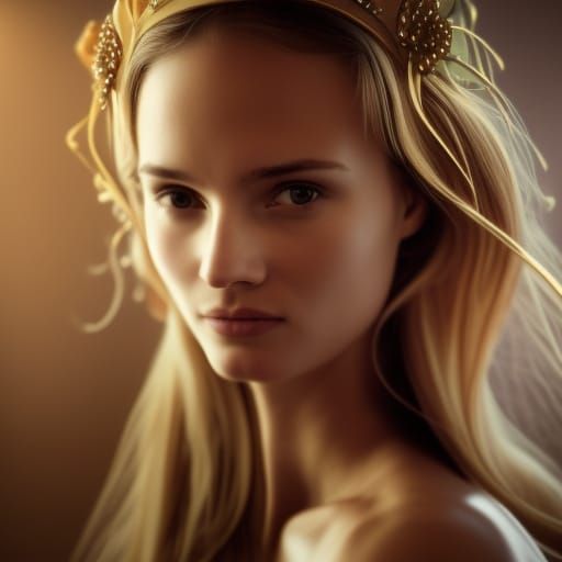 helen of troy, beautiful, young woman, slight smile, with the face of ...