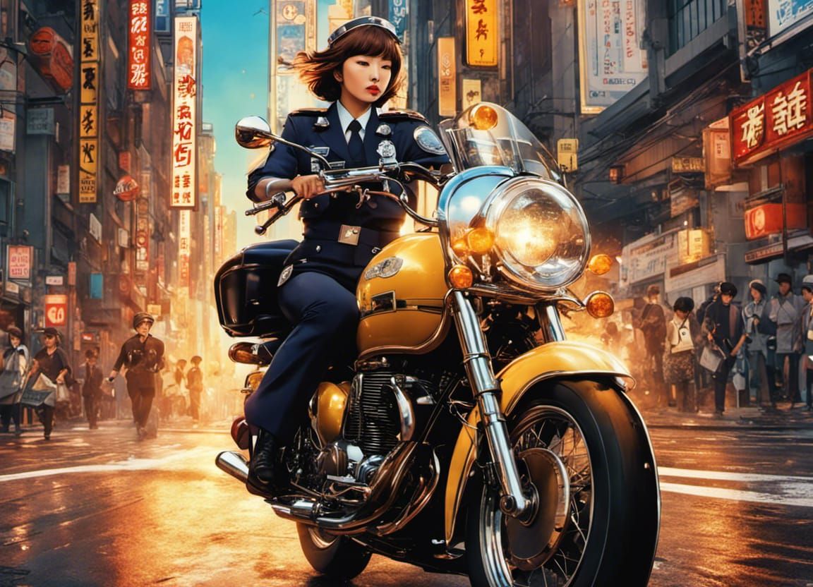 Japanese Police woman around Tokyo 3.0