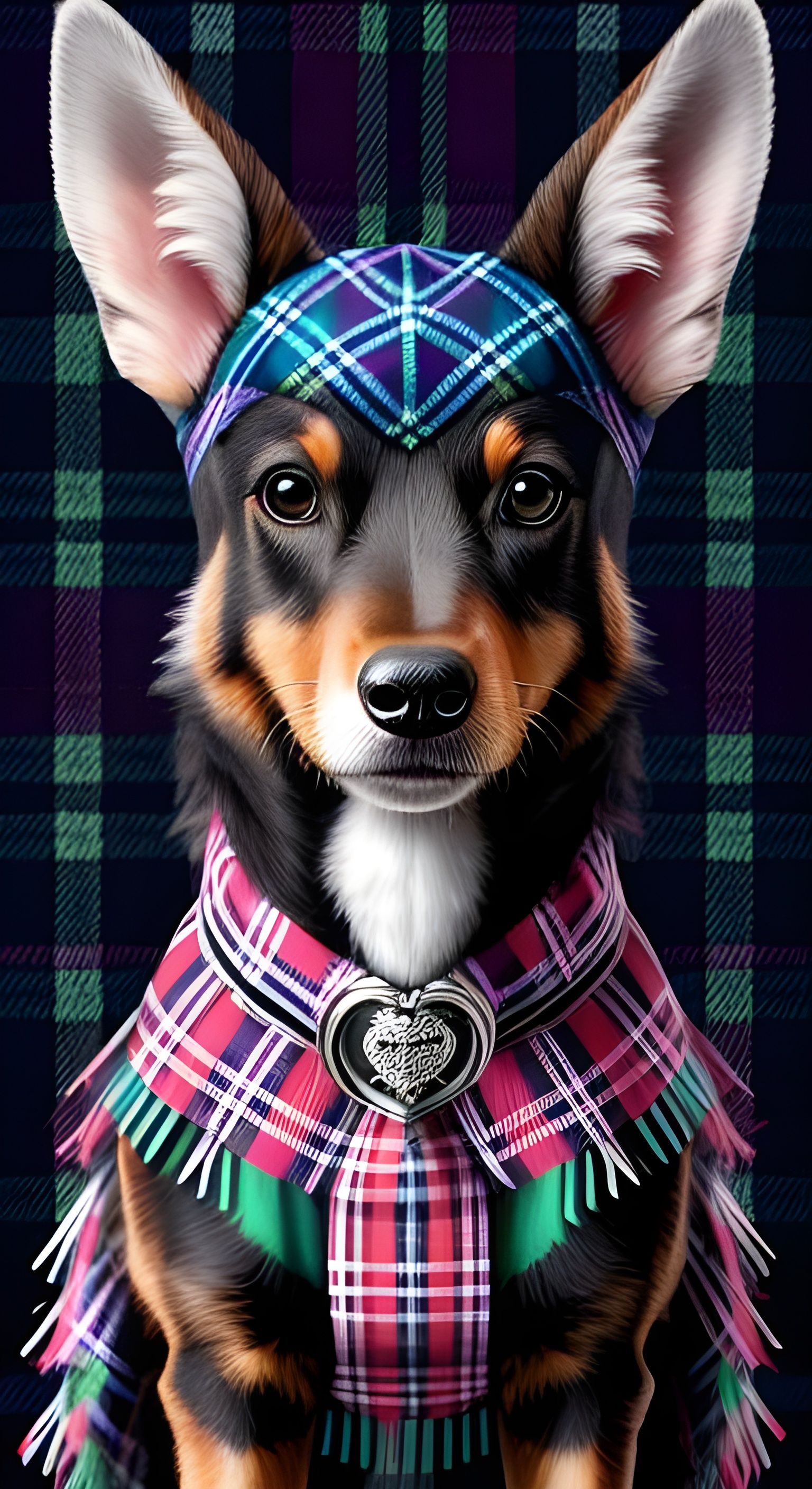 Puppy in plaid - AI Generated Artwork - NightCafe Creator