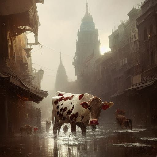 A Milk Cow Epic - AI Generated Artwork - NightCafe Creator