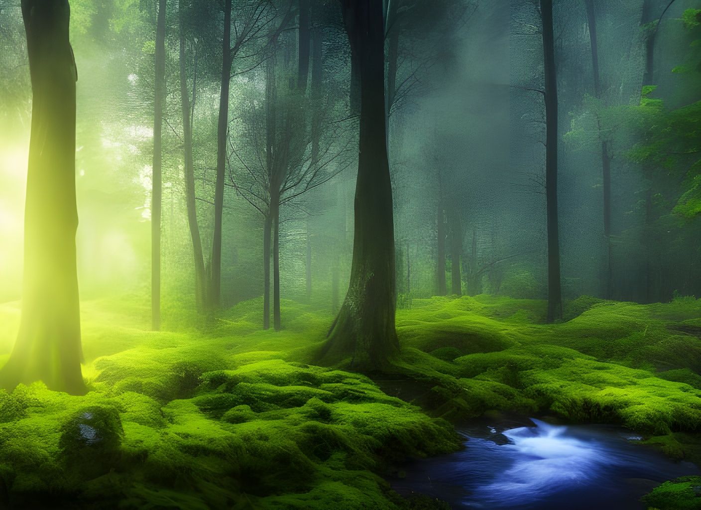 Damp Forest 1 - AI Generated Artwork - NightCafe Creator
