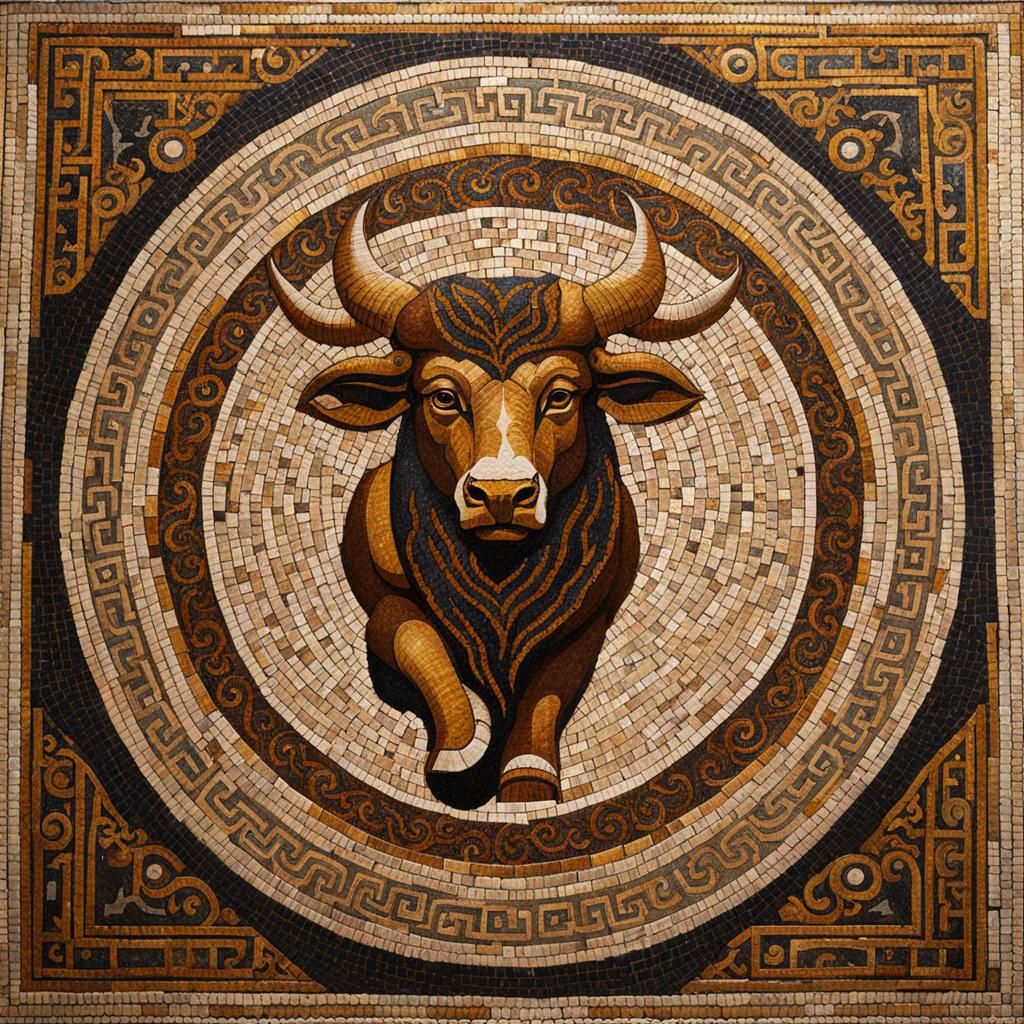 Mosaic 240104M - Taurus - AI Generated Artwork - NightCafe Creator