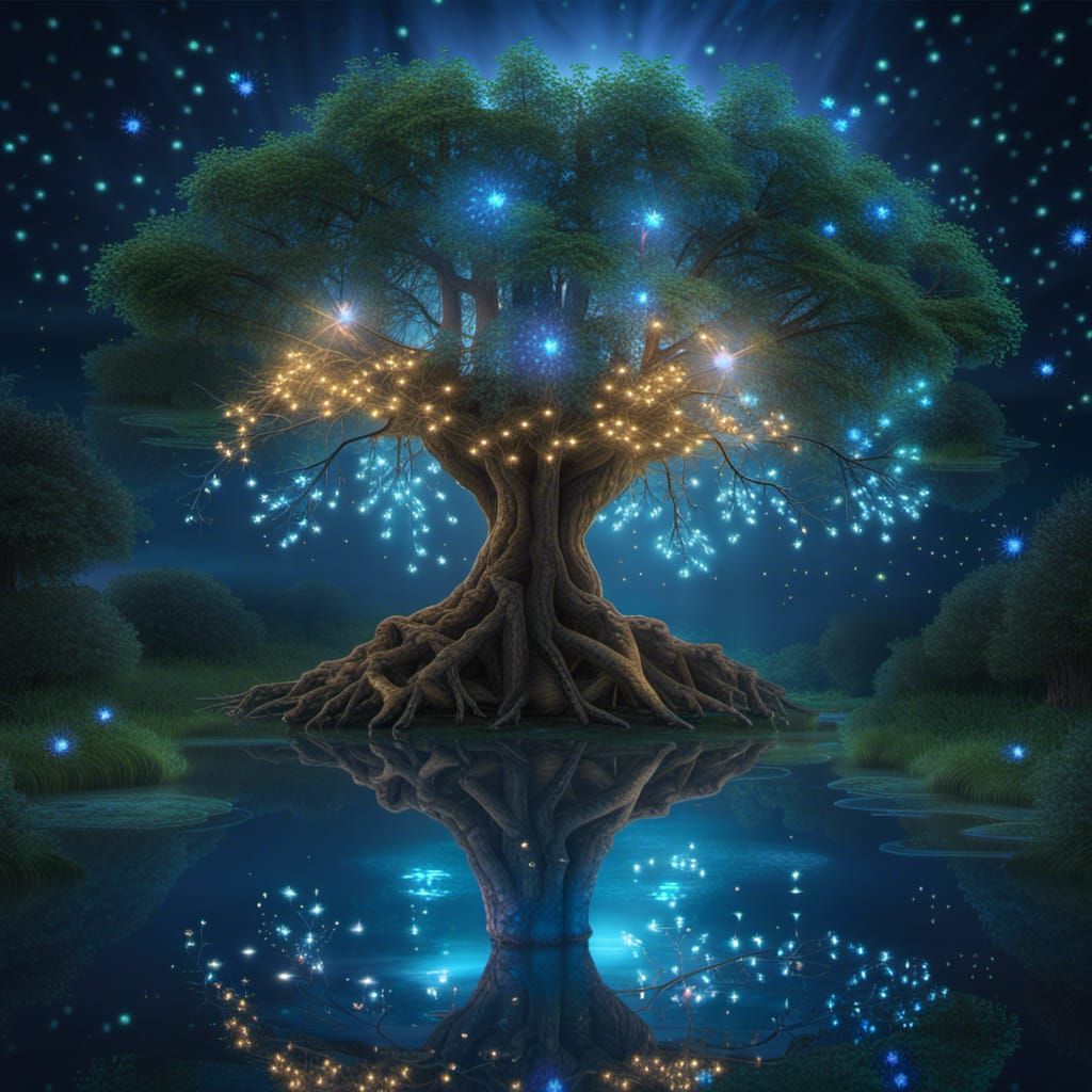 Firefly Tree - AI Generated Artwork - NightCafe Creator