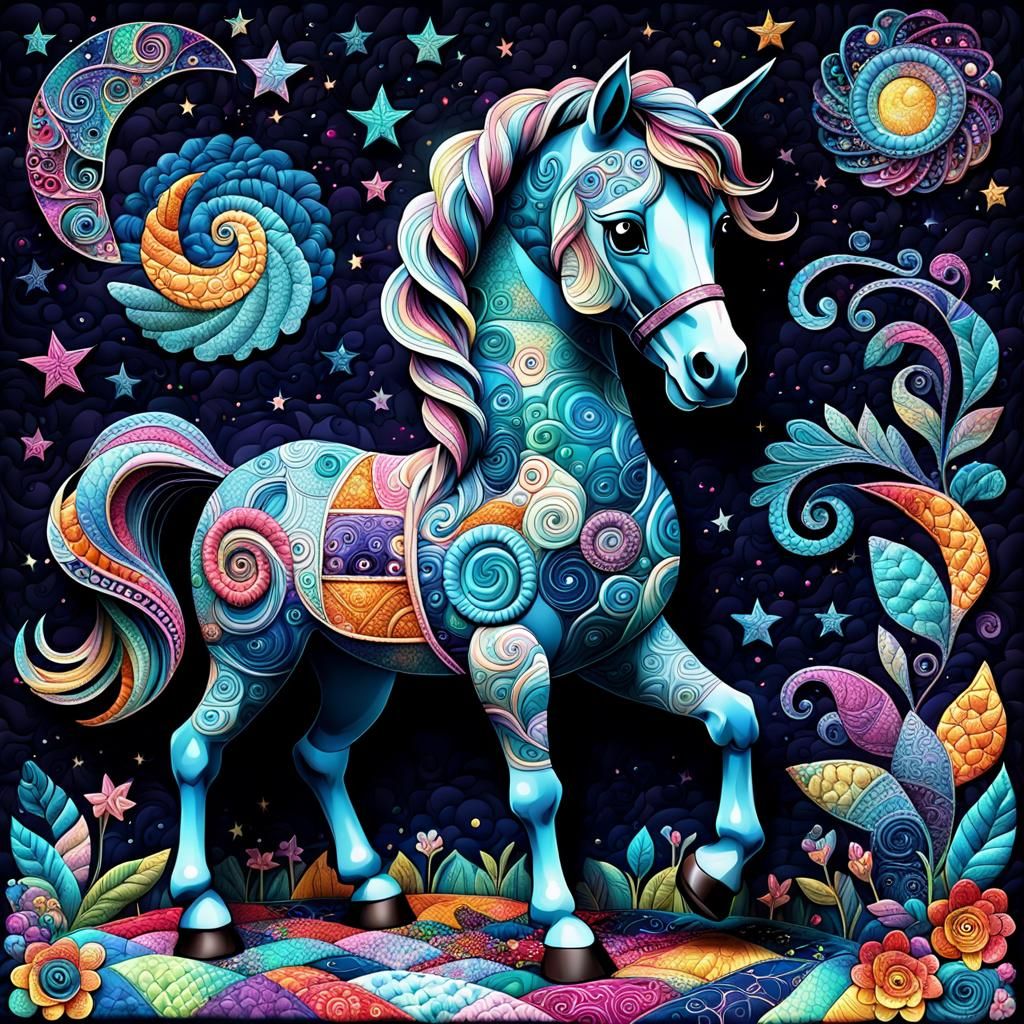 Patchwork Unicorn - AI Generated Artwork - NightCafe Creator