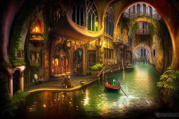 subterranean underground cave cavern overgrown steampunk fairy ...