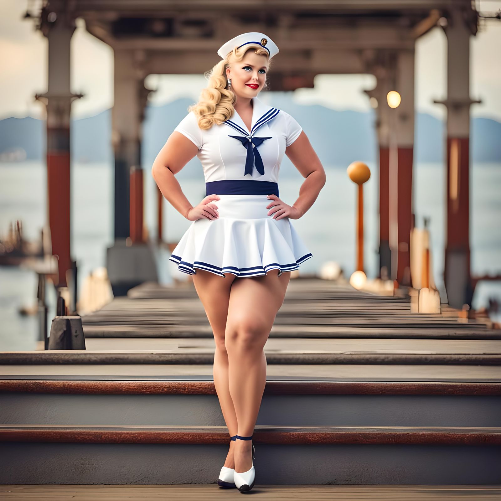 Sailor Pin Up - AI Generated Artwork - NightCafe Creator