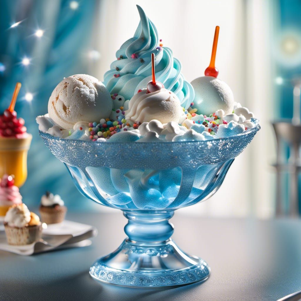 Icy Blue Raspberry Dream with Sprinkles - AI Generated Artwork ...