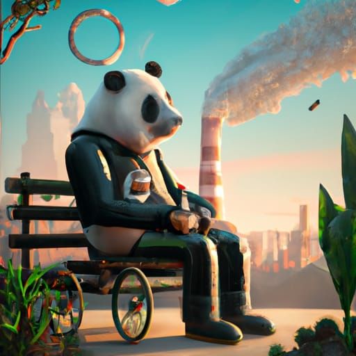 Pondering Panda - AI Generated Artwork - NightCafe Creator