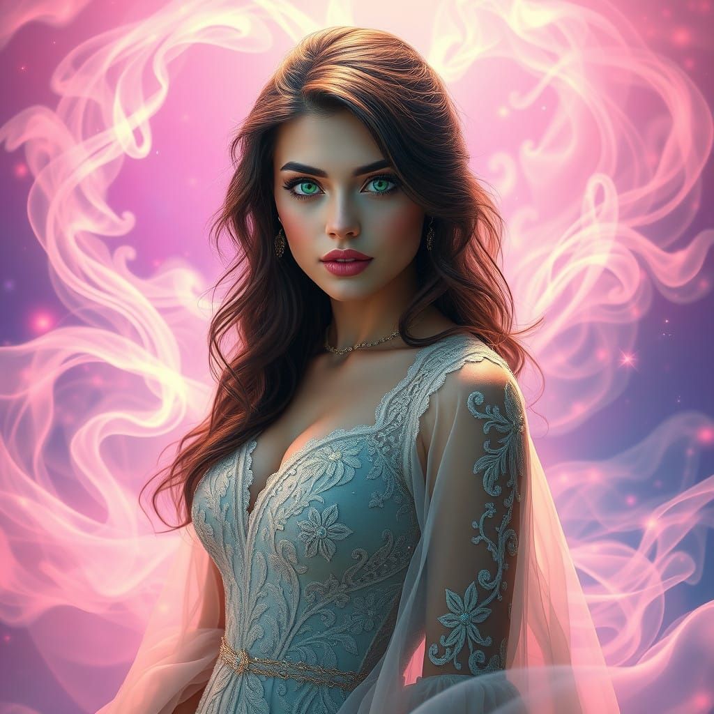 Ethereal Goddess in Whimsical Dream Realm - AI Art