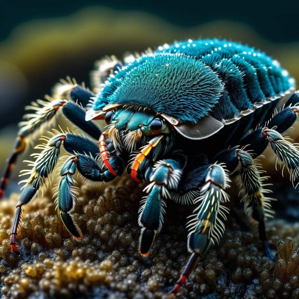 Blue furry crustacean - AI Generated Artwork - NightCafe Creator