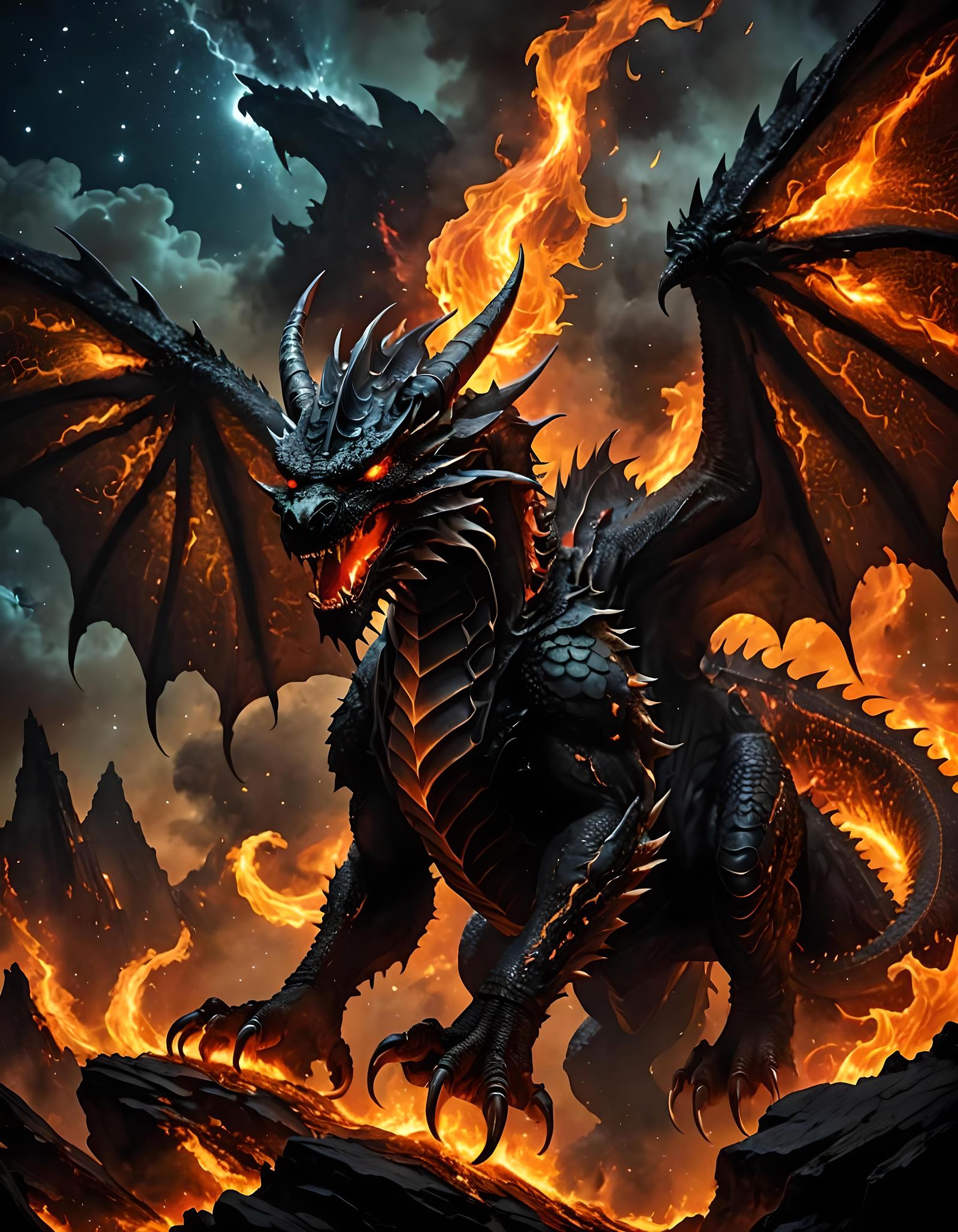 Magma Dragon - AI Generated Artwork - NightCafe Creator