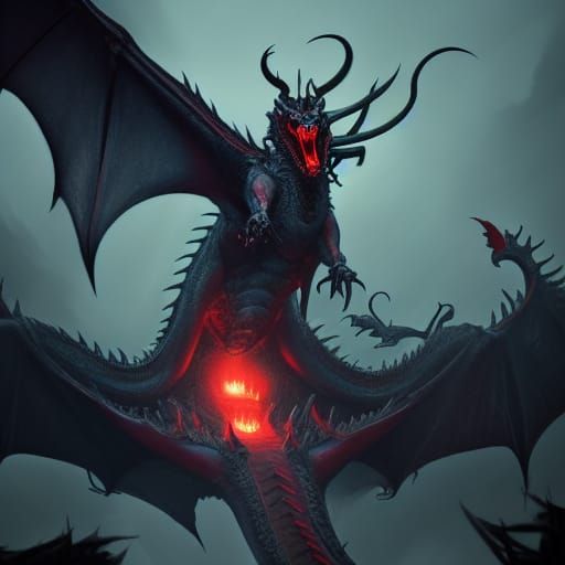 Demon Dragon With Poison Fangs - AI Generated Artwork - NightCafe Creator
