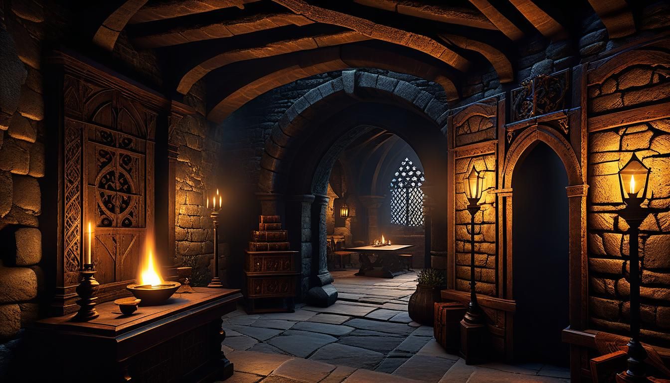 Medieval Lair - AI Generated Artwork - NightCafe Creator