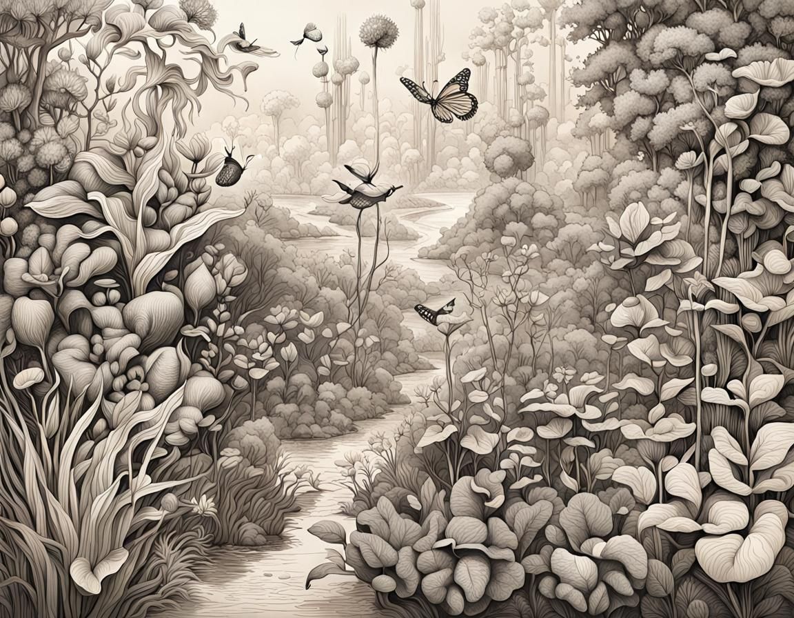 Sketched landscape - AI Generated Artwork - NightCafe Creator