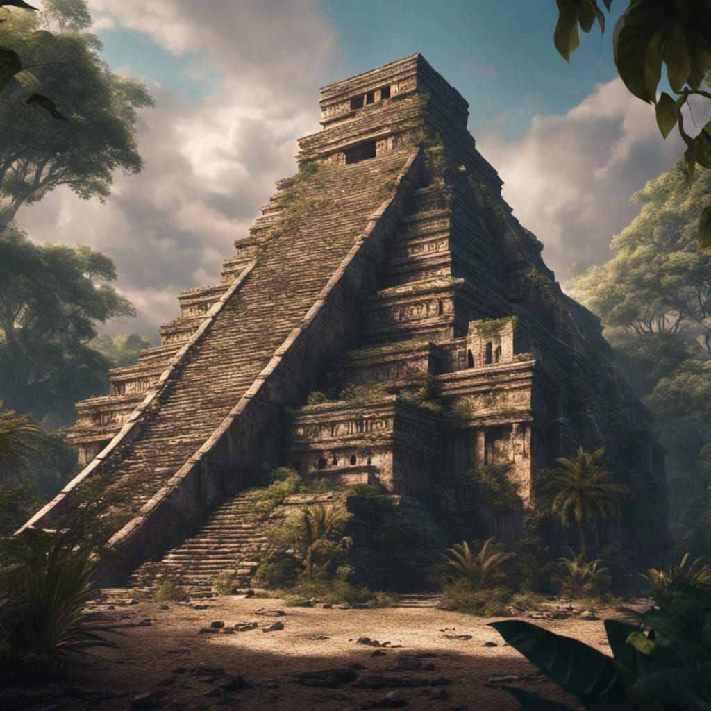 Closing shot of the Mayan ruins - AI Generated Artwork - NightCafe Creator