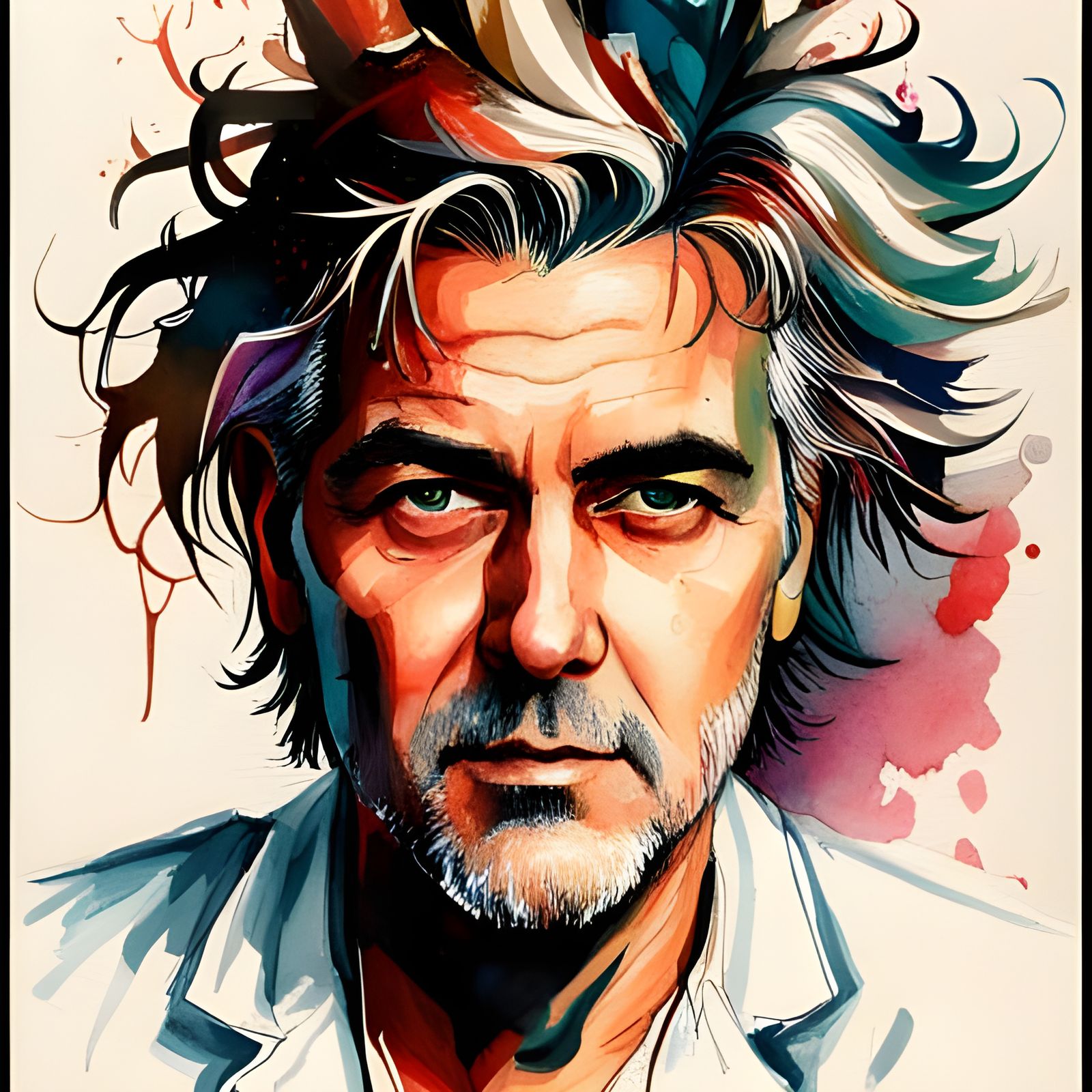 George Clooney the Mad Scientist - AI Generated Artwork - NightCafe Creator