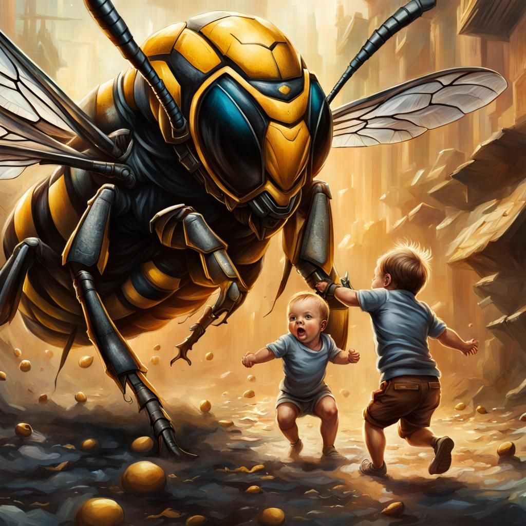 Attack of the Giant Wasps - AI Generated Artwork - NightCafe Creator