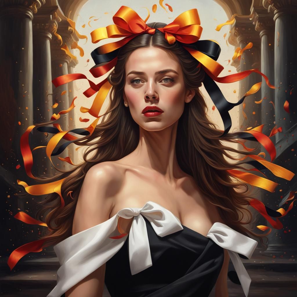Princess with bows - AI Generated Artwork - NightCafe Creator