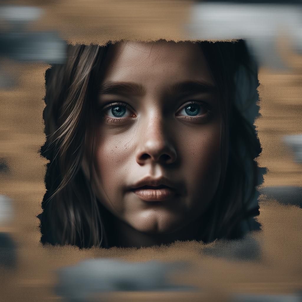 Cinematic photography portrait with glimpse on it, scratch on image ...