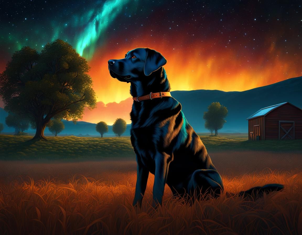A Labrador looking up at the stars. - AI Generated Artwork - NightCafe ...